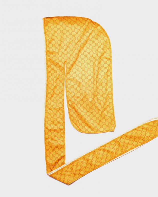 Silky Designer Yellow Gucci Print Durag - Most Hated Waves